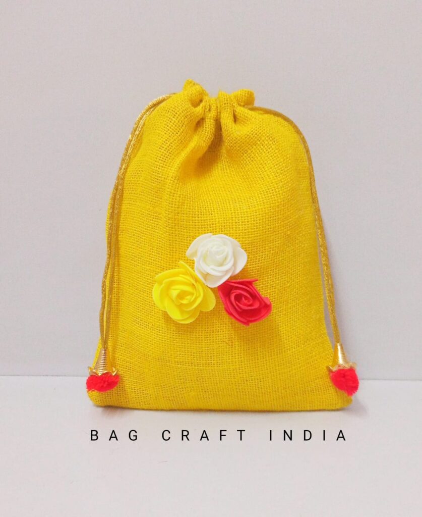 Coloured Jute Pouch for Wedding Gifts I Jute Pouches in Delhi