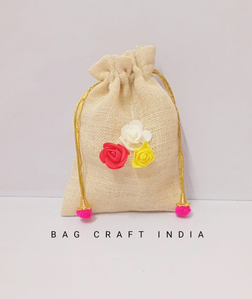 Coloured Jute Pouch for Wedding Gifts I Jute Pouches in Delhi